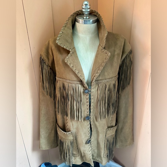 prestige | Jackets & Coats | Vintage Prestige Brown Fringe Leather ...